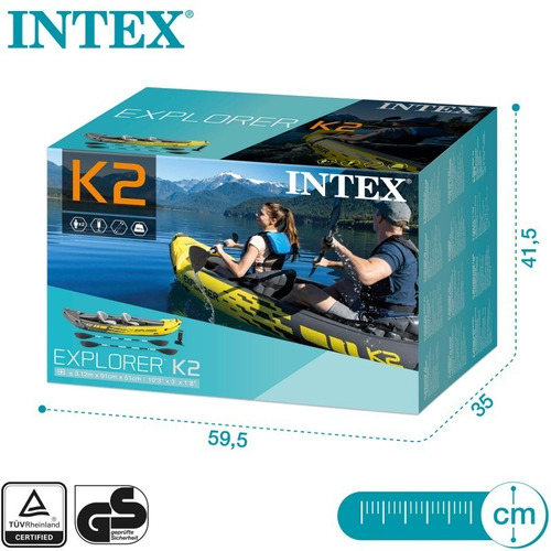 Kayak Intex K2 Inflable Para 2 Personas Completisimo - Nodo Importaciones